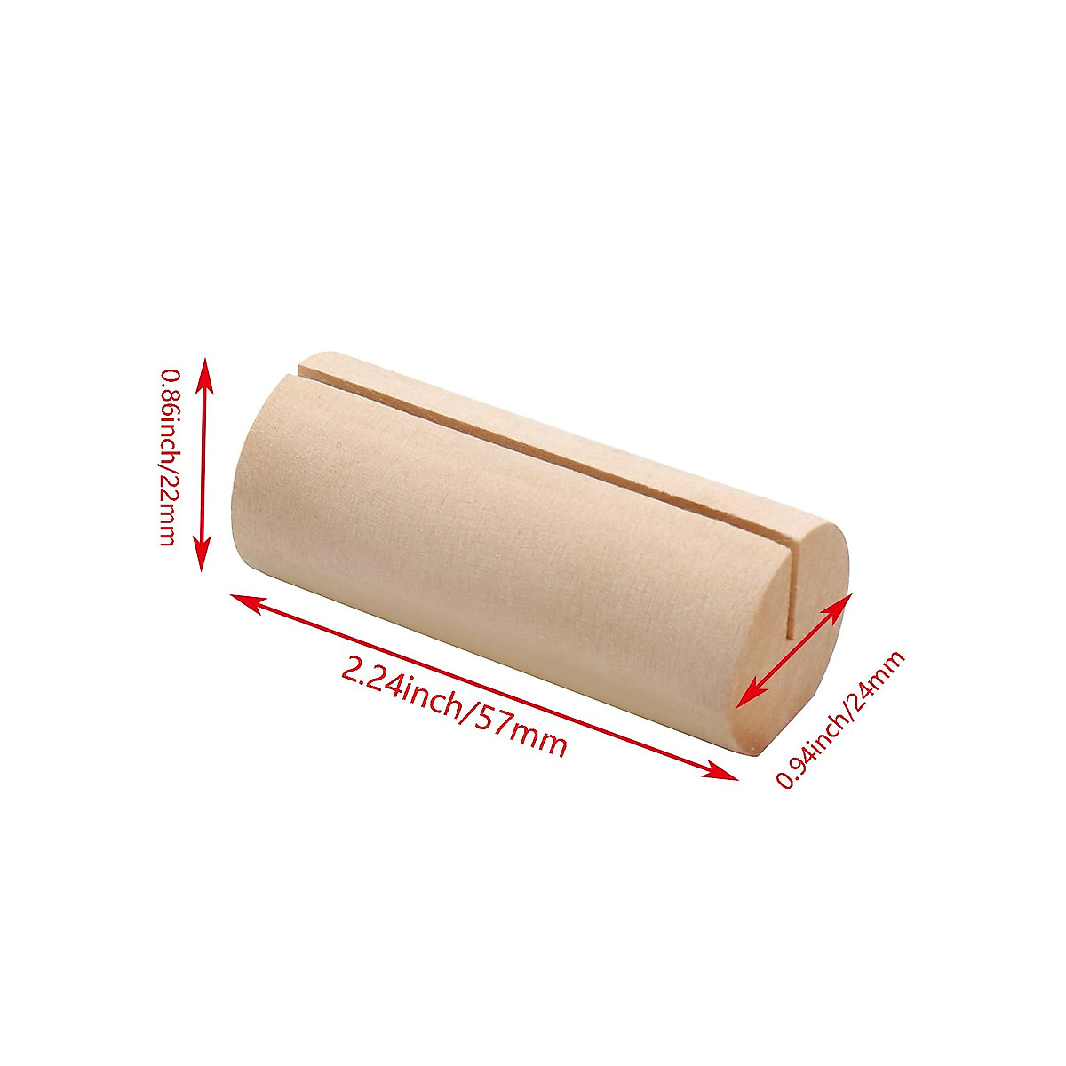 LC LICTOP 2.24" Wood Place Card Holders Cylinder Table Number Stands 12PCS (2.24"x0.94"x0.86")