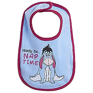 Disney Winnie the Pooh Tigger Eeyore Piglet Baby Boys 5 Pack Side Snap Bibs