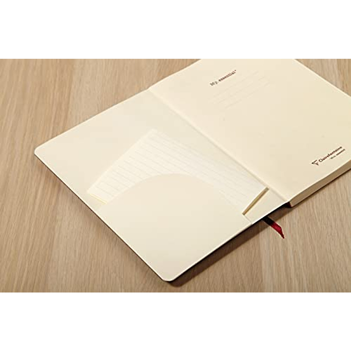 Clairefontaine - Ref 793461C - Age Bag Thread-Bound Notebook (192 Pages) - A5 Size, Lined Rulings, 90gsm Brushed Vellum Paper, Elastic Closure - Black Cover