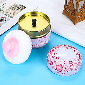 Molain Powder Case with Powder Puff for Body Baby After-Bath Powder Puff Kit Body Powder Puff and Container Dusting Powder Box for Baby&Women (Pink)
