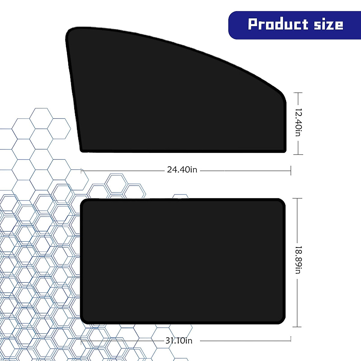 NGHEY 4 PCS Opaque Car Window Sunshade, Black Glue/Silver Titanium Cloth Full Blackout Sunshade, Heat Insulation and Sunscreen Window Curtain, Suitable for Most Models (Black)