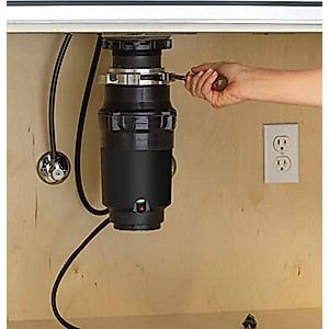 GE Continuous Feed Garbage Disposal, 1/3 Horsepower, Good for Grinding: Fruit Peels, Cooked Pasta, & Cereal, Easy Install Kit and Power Cord Included, Recommended for 1-2 Person Homes, GFC325N