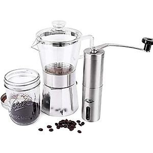 Geesta Premium Crystal Glass-Top Stovetop Espresso Moka Pot - 9 cup - Coffee Maker, 360ml/12.7oz/9 cup (espresso cup=40ml) Gift Idea for Husband Wife