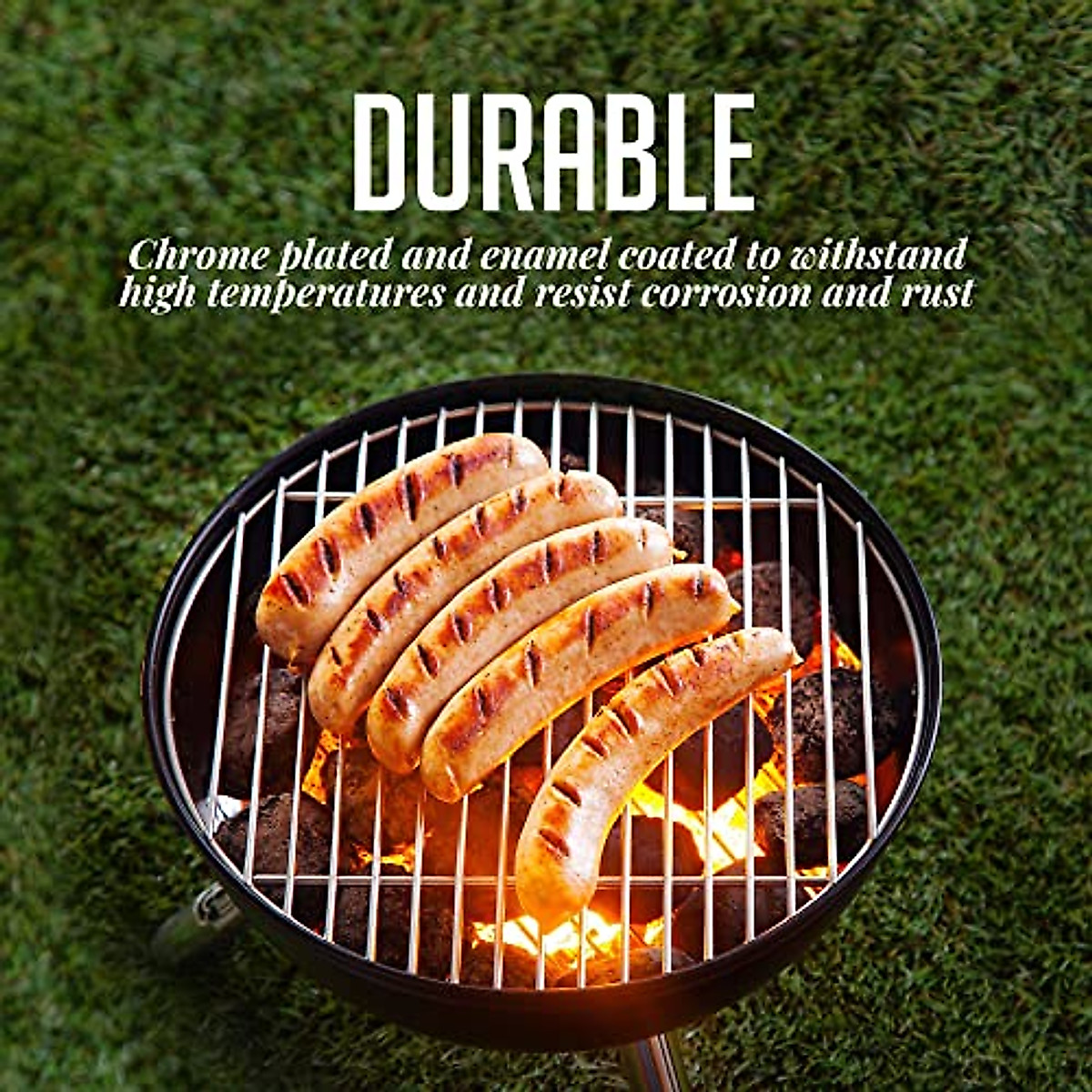 Ovente 14-Inch Portable BBQ Charcoal Grill for Outdoor Cooking and Camping, Stainless Steel Body for Heavy Duty with Dual Vent System, Perfect for Patio or Backyard Barbecue Party, Red GQR0400BR