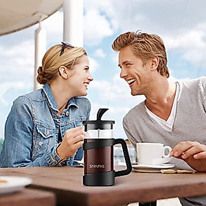 Sivaphe Small French Press 12oz Light-weight Durable High Borosilicate Carafe/Tea Maker Single Serve Coffee Press Frothed Brewer