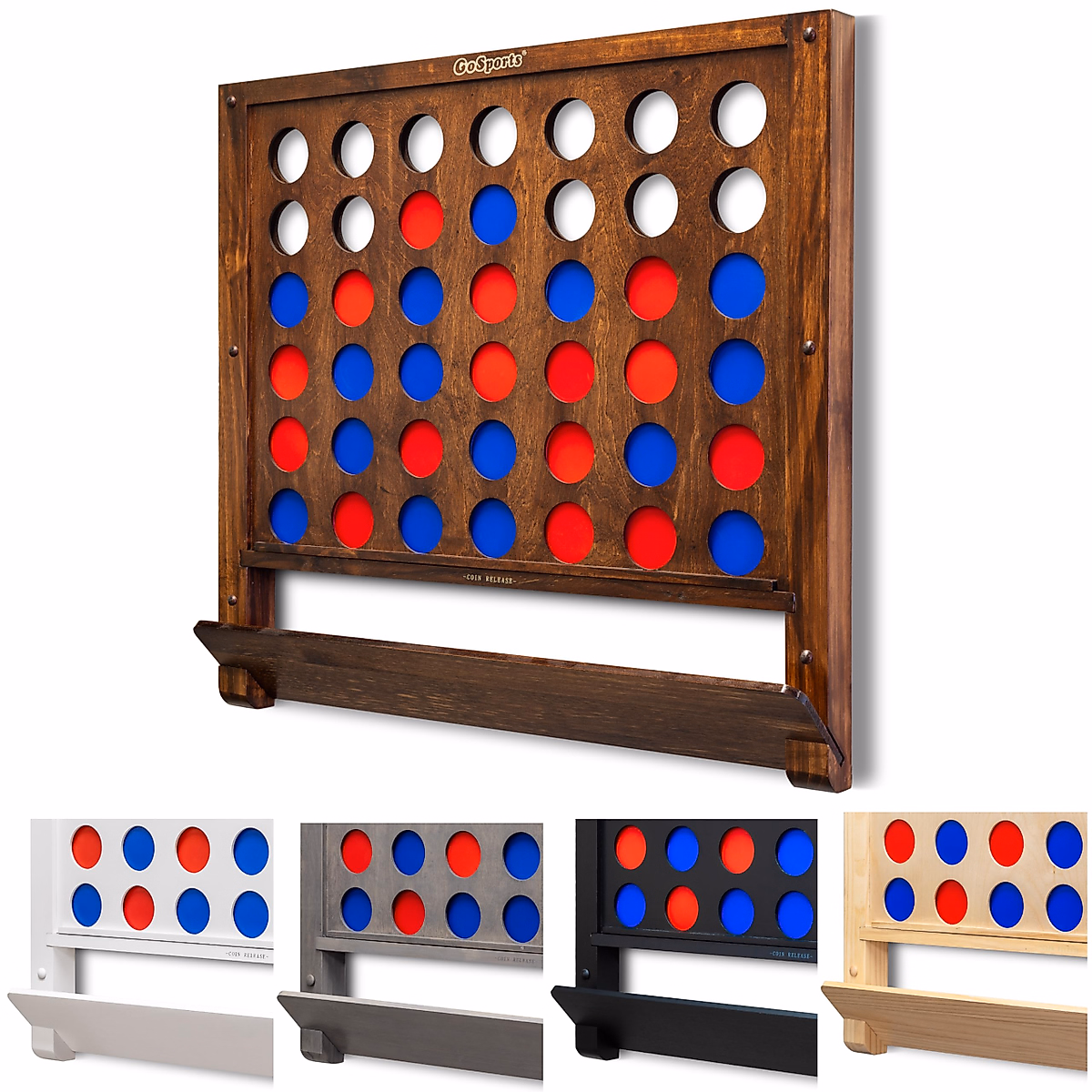 GoSports Wall Mounted Giant 4 in a Row Game - Jumbo 4 Connect Family Fun with Coins
