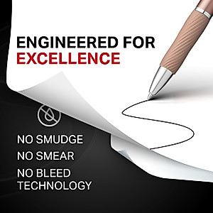 SHARPIE S-Gel, Gel Pens, Sleek Metal Barrel, Champagne, Medium Point (0.7mm), Black Ink, 12 Count