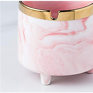 Ashtray 1 Pack Pink Marble Ceramic Ashtray Home Easy Clean Decorative Ash Holder Cigarette Ashtray Indoor Outdoor Patio Cigarette Ashtray Ash Tray