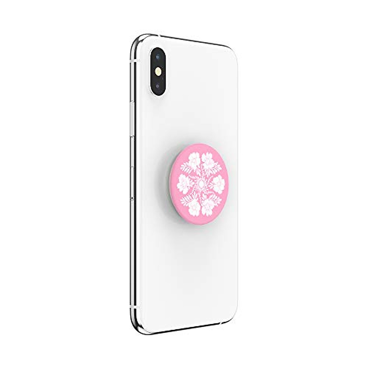 PopSockets PopGrip - Expanding Stand and Grip with a Swappable Top for Smartphones and Tablets - Not Your Grandmas Doily Pink