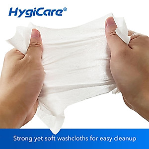 HygiCare Adult Washcloths Body Wipes 250 Count Fresh Scent 12"x8" Flip Top, Strong Yet Soft, Perfect for Incontinence Cleansing, Clinic, Nursing Home, Hospital, Camping, Travel, Gym
