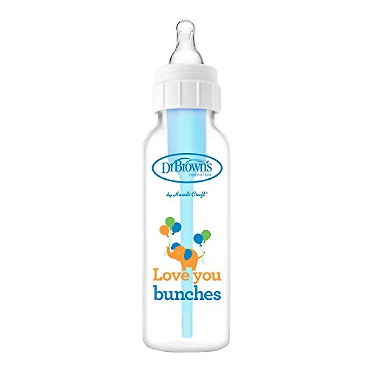 Dr. Browns Baby Bottles Boys 6 Pack - 3 (8 oz) Blue and 3 (8 oz) Clear Bottles with New Prints