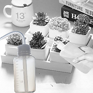 APUXON Wash Bottle 2pcs 150ml 5Oz Narrow Mouth Squeeze Bottle Medical Lab Plastic Safety Squeeze Bottle No Spill Bend Mouth Watering Cans