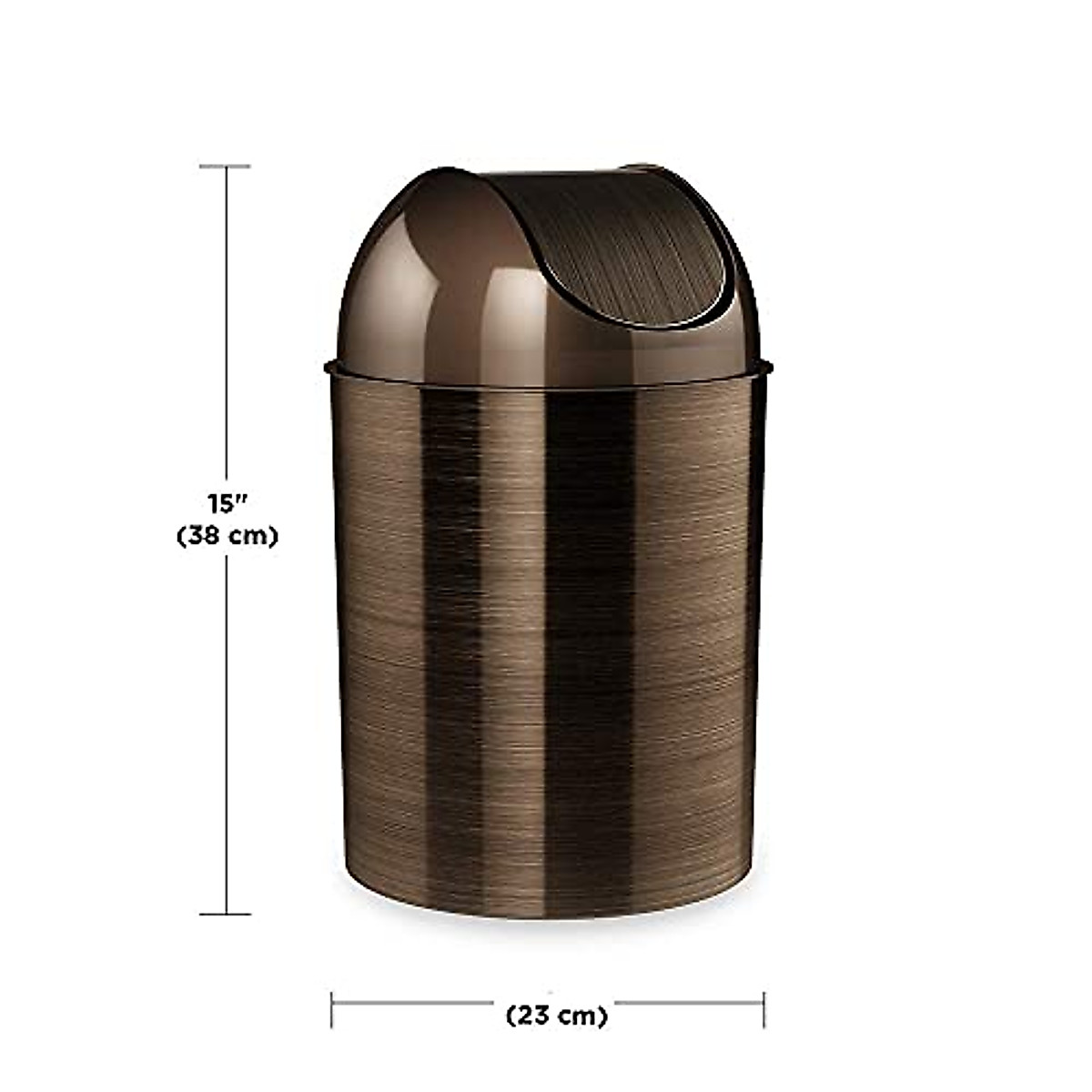Umbra Mezzo Swing-Top Waste Can, 2.5-Gallon (10 L), Bronze
