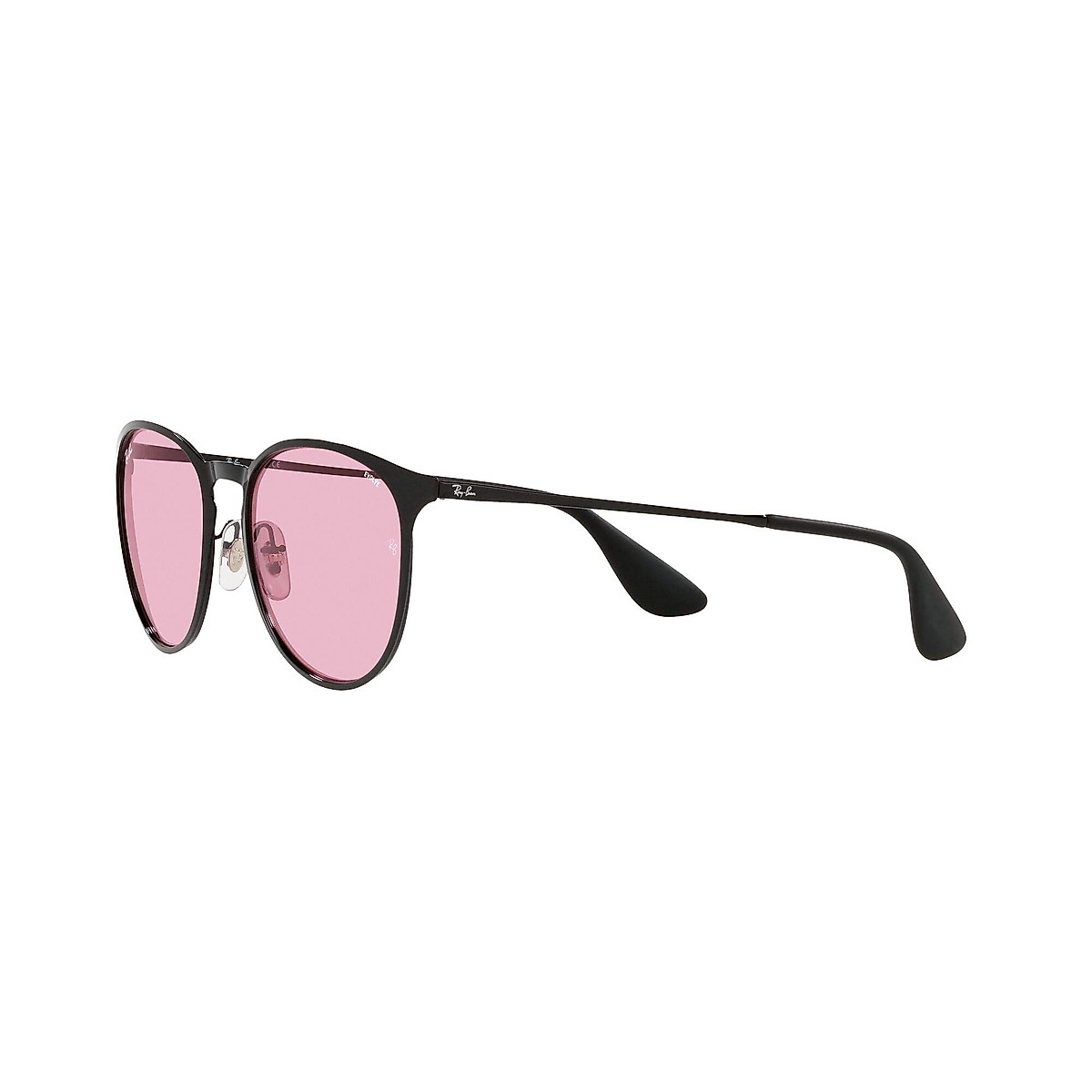 Ray-Ban RB3539 Erika Metal Polarized Round Sunglasses, Black/Evolve Photochromic Pink to Blue, 54 mm