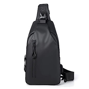 RIYUNE Waterproof Shoulder Bag Hiking Daypacks Crossbody Backpack Multipurpose Cross Body Chest Bag Waterproof Sling Bag (Black)