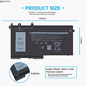 93FTF Battery Replacement for Dell Latitude 5580 5480 5490 5590 5280 5290 5288 5488 5591 5491 5495 E5480 E5580 E5490 E5590 Precision 3520 3530 D4CMT 083XPC 83XPC 4YFVG 451-BBZG 451-BBZT 51Wh 11.4V