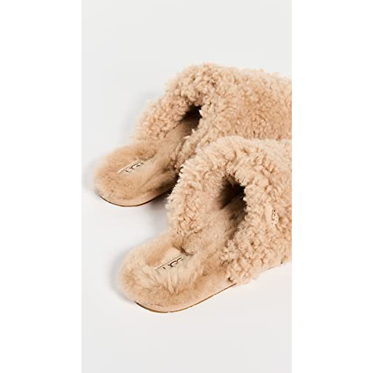 UGG Women's Maxi Curly Slide Slipper, Sand, 7