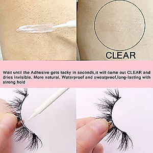 CMNRO Lash Glue Eyelash Glue Waterproof Eyelash Glue for False Lashes Super Strong Hold Eyelash Adhesive Latex-Free Suitable for Sensitive Eyes 0.176oz Clear2