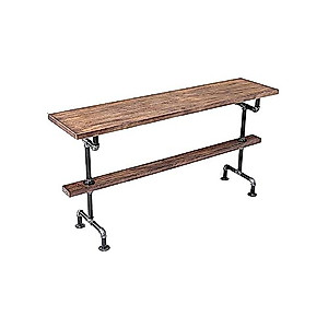 SUSUO Wood Top & Water Pipe Frame Counter Table Industrial 42-inch Height Table Bar Table, Farmhouse Dining Room Kitchen Furniture for Home Decor, 78.7" L x 19.7" W x 41.3" H