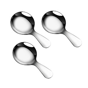 Spoons Silverware Dessert Spoons Ceramic Soup Spoons Set Of 4 For Family Soup Spoons Set Serving For Soup Fruit Salad Ice Cream Oatmeal Spoon Set (Color : A)