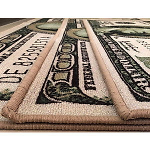 HUAHOO Money Rugs 100 Dollar Bill Runner Area Rug for Living Room Kitchen Rug Laundry Runner Rug Bedroom Bathroom Mat (22" x 53")