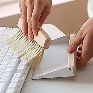 SHERCHPRY Sofa Storage Bin 1 Set of Mini Broom and Dustpan Set, Desktop Cleaning Broom with Clean Pan, Small Pan Brush for Sweeping Table Tabletop Countertop Window Cleaner Storage Bin