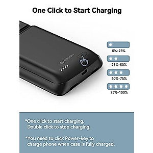 NEWDERY 10000mAh Battery Case for Google Pixel 7 Pro, Ultra Powerful Rechargeable Charger, Protective Extended Backup - Black