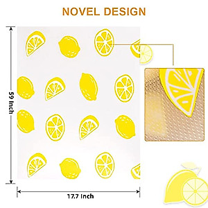 Cooyes Shelf Liner for Kitchen Cabinets Non-Adhesive Drawer Liner Non-Slip Refrigerator Liner - Best Shelf Liner, Fridge, Drawer, Cupboard Liner (Lemon,17.7 x 59 Inch)