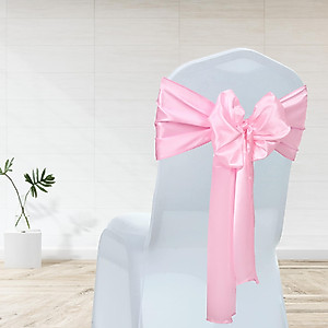 Fynite 12 Pack Satin Table Runner 12 x 108 Inches Long | Baby Pink Satin Table Runner for Party Wedding Banquet Decorations | Bright and Smooth Silk Fabric Party Table Runner - Baby Pink