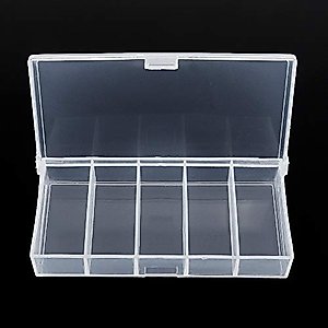 OriGlam 9.5cm / 3.74inch 5 Grids Clear Plastic Organizer Box Storage Container Box, Storage Clear Jewelry Box, Plastic Bead Storage Container Organizer Box