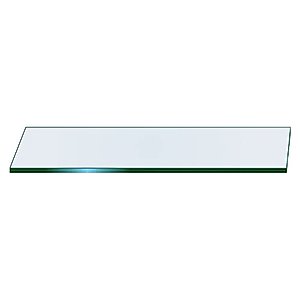 Rectangle Floating Glass Shelf - 12 " x 24 " Inch - 3/8 " Inch Thick - Flat Polished