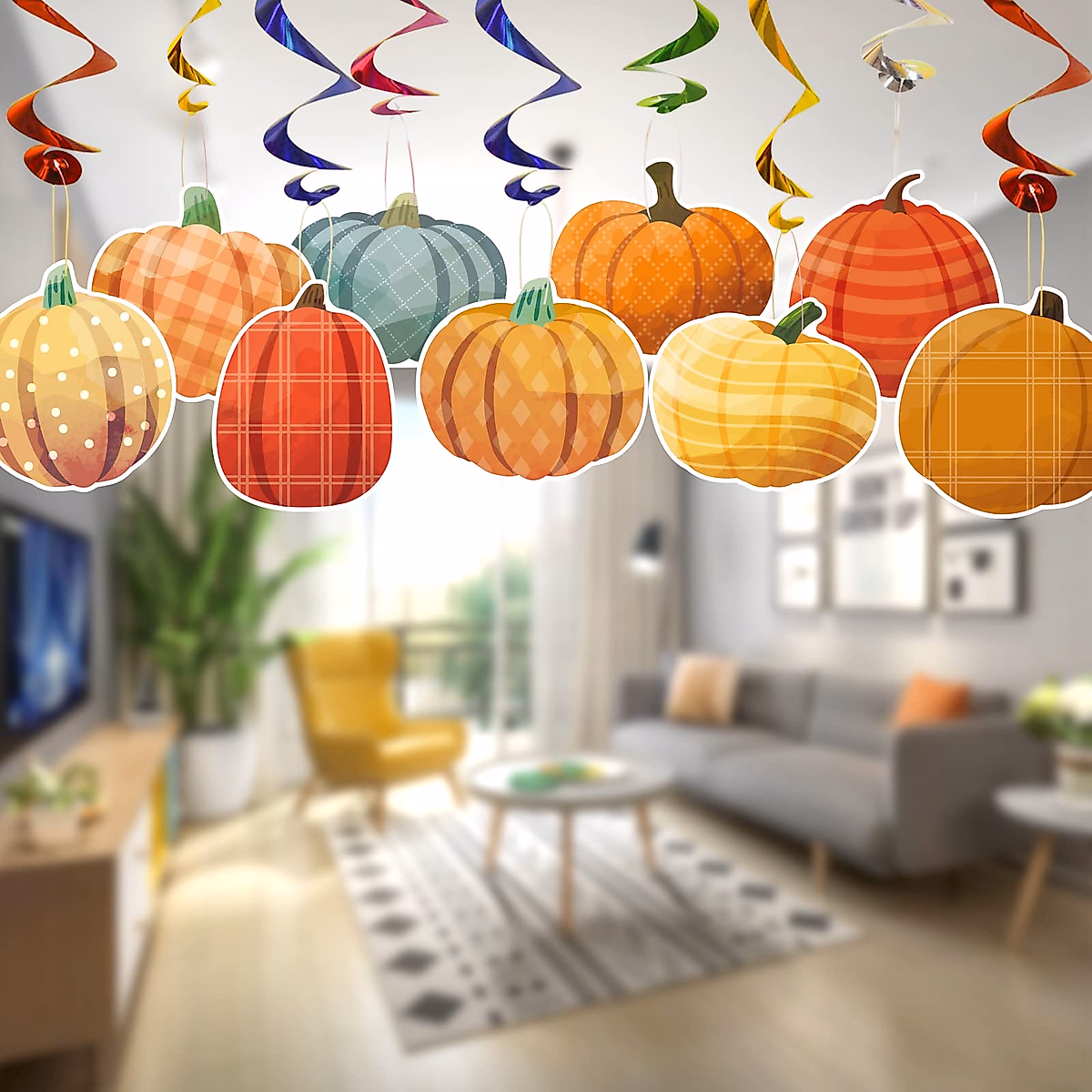54Pcs Pumpkin Cutouts Fall Watercolor Pumpkin Cut-Outs Thanksgiving Table Place Cards Supplies Halloween Classroom Bulletin Board Set Party Hanging Decorations