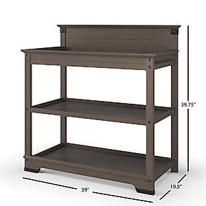 Child Craft Redmond Infant Changing Table, Water-Resistant Pad and Safety Strap, Anti-Tip Kit Included to Prevent Tipping, Non-Toxic, Baby Safe Finish (Dapper Gray)