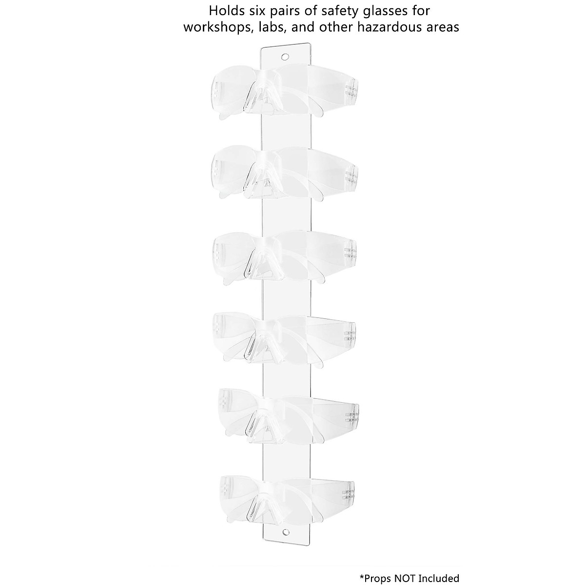 Marketing Holders Sunglasses Holder 6 Pair Wall Mount with Hardware Department Stores Malls Shopping Centers Convenient Clear Acrylic Organizer