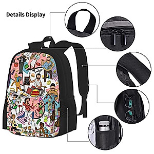 ORPJXIO Backpack 3 Piece Set Bob's Anime Burgers Laptop Backpack Pencil Case Lunch Bag Combination For Travel Work Camping