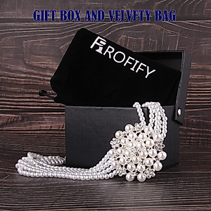 ROFIFY Audrey Hepburn Holly Golightly Style Faux Pearl Necklace Stud Pin on Earrings Costume Jewelry and Accessory Set Inspired by Breakfast at T for Women (PIN BACK EARRING)