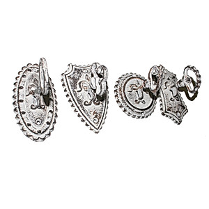 CTW Vintage Key Metal Hooks Set of 4, Antique White