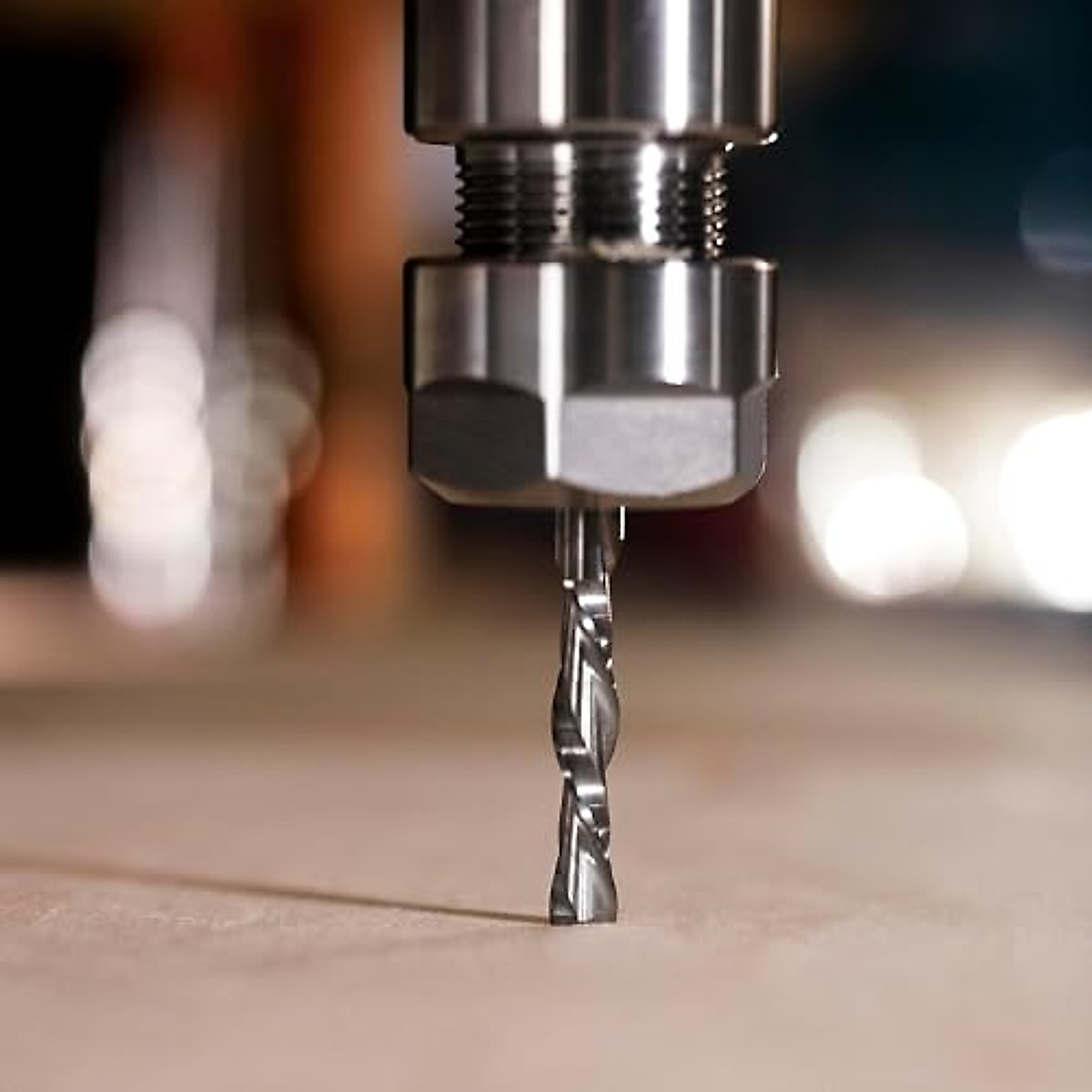 SpeTool Downcut Spiral Router Bits 1/4 inch Shank,1/4 inch Cutting Diameter Solid Carbide CNC Router Bit Woodworking End Mills for Wood Carving Slotting