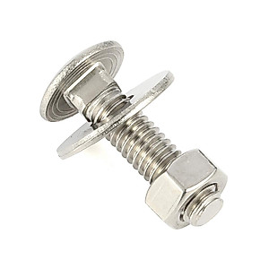 3/8-16 x 1-1/2" Carriage Bolts and Nuts Kit, Round Head Square Neck Screws, Stainless Steel 18-8 (304), 10 Sets