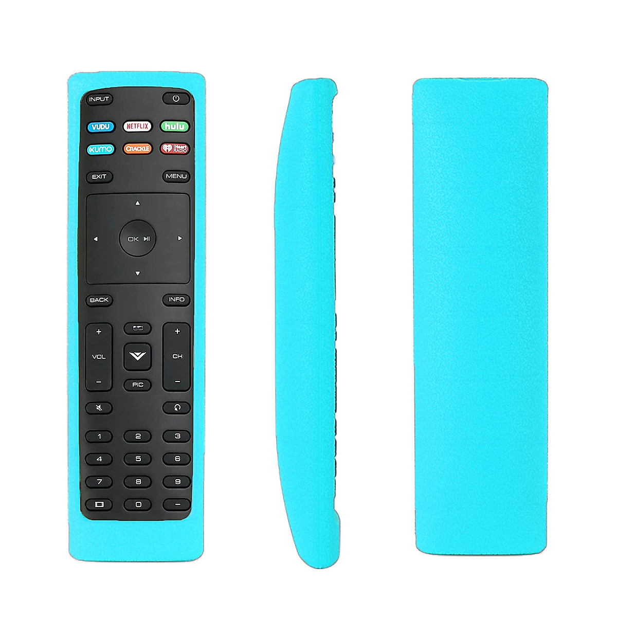 TOKERSE Glow Case for Vizio XRT136 / Vizio XRT140 Remote Control - Silicone Cover for VIZIO XRT136 XRT140 Smart TV Remote Control Replacement Holder Skin Sleeve Case Cover Glow in The Dark - Blue