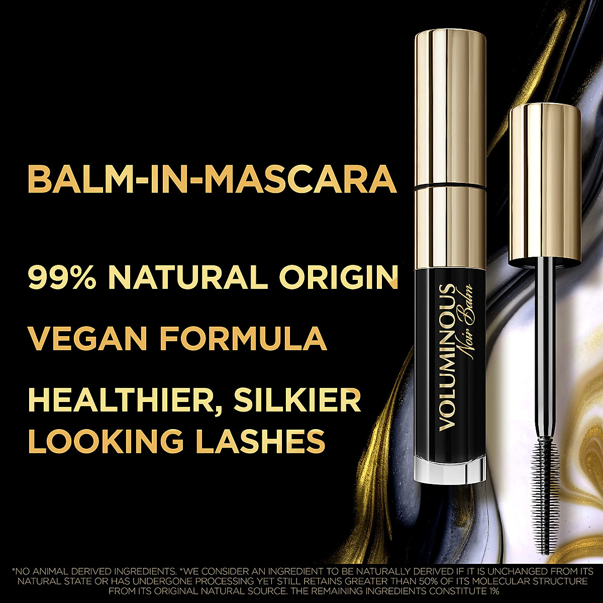 L’Oréal Paris Voluminous Brown Balm Volumizing Mascara, Washable, Brown, 0.26 Fl Oz., 1 Count