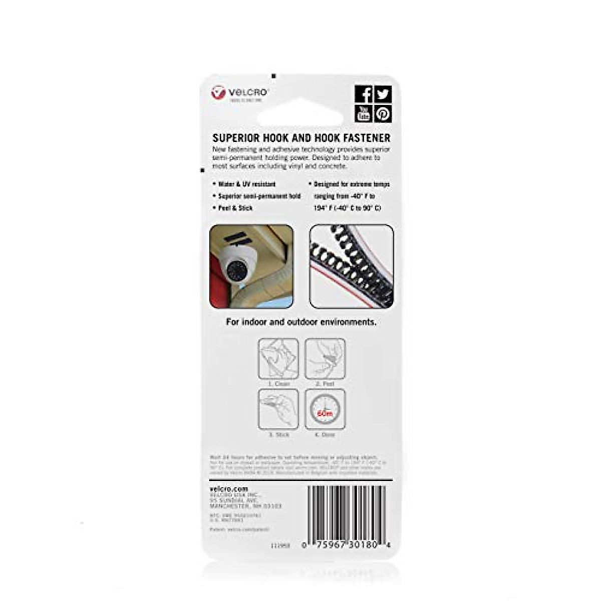 VELCRO Brand - VEL-30180-USA ALFA-LOK Fasteners | Heavy Duty Snap-Lock Technology | Self-Engaging and Multidirectional Use | Black, 1 inch Squares, 16 Sets