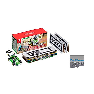 TechFocus Mario Kart Live: Switch Luigi Edition Home Circuit Mario Set Bundled 128GB MicroSD Card