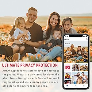 AEEZO WiFi Digital Picture Frame 10 Inch IPS Touch Screen FHD 2K Display Smart Cloud Photo Frame with 16GB Storage, Easy Setup to Share Photos & Videos, Auto-Rotate Frame (Black)