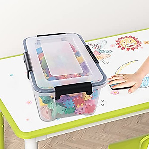 Rinboat 10L Clear Plastic Storage Box with Lid, Latching Storage Box, Pack of 6