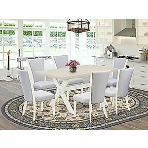 East West Furniture X026VE005-7 Dining Table Set, 7-Piece