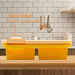 Bongpuda Soup Freezer Containers, Silicone Freezer Trays With Lid,Easy-Release,Reusable Freezer Storage Containers,For Freezing And Storing Broths,Sauces And Leftovers-2 Pack