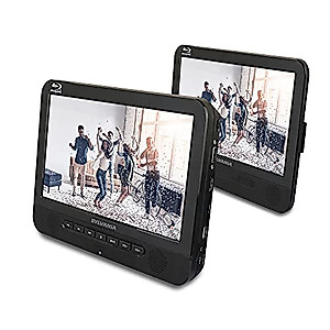 Sylvania 10.1" Dual Screen Portable Blu-ray(r) DVD Media Player SDVD1087, Black (Renewed)
