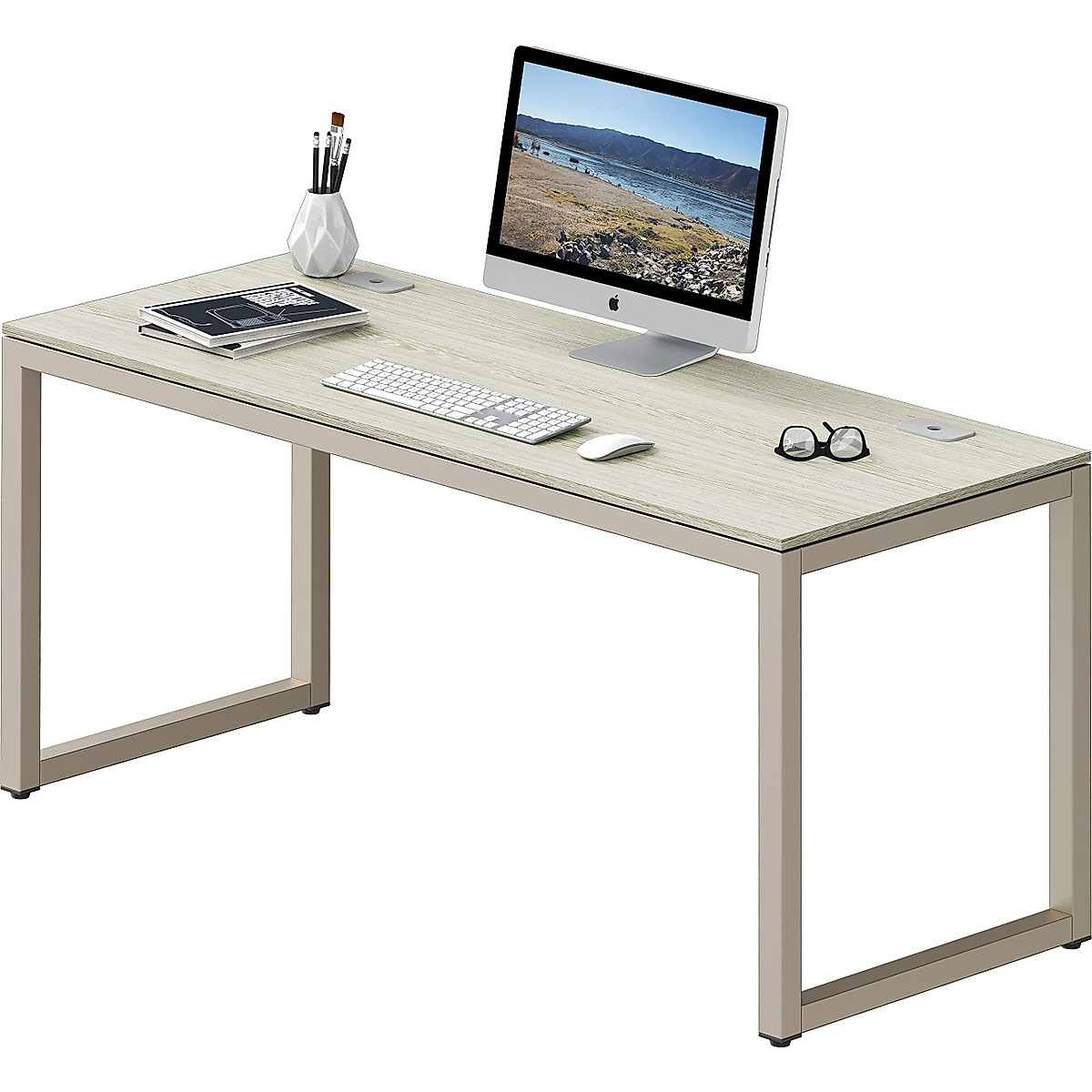 SHW Home Office 55-Inch Large Computer Desk, Maple