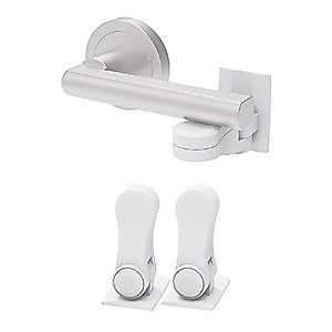 Inaya Child Proof Door Lever Lock - Door Handle Lock - 3M Adhesive - Minimalist Design - No Drilling Child Safety Door Handle Locks (2 Pack)